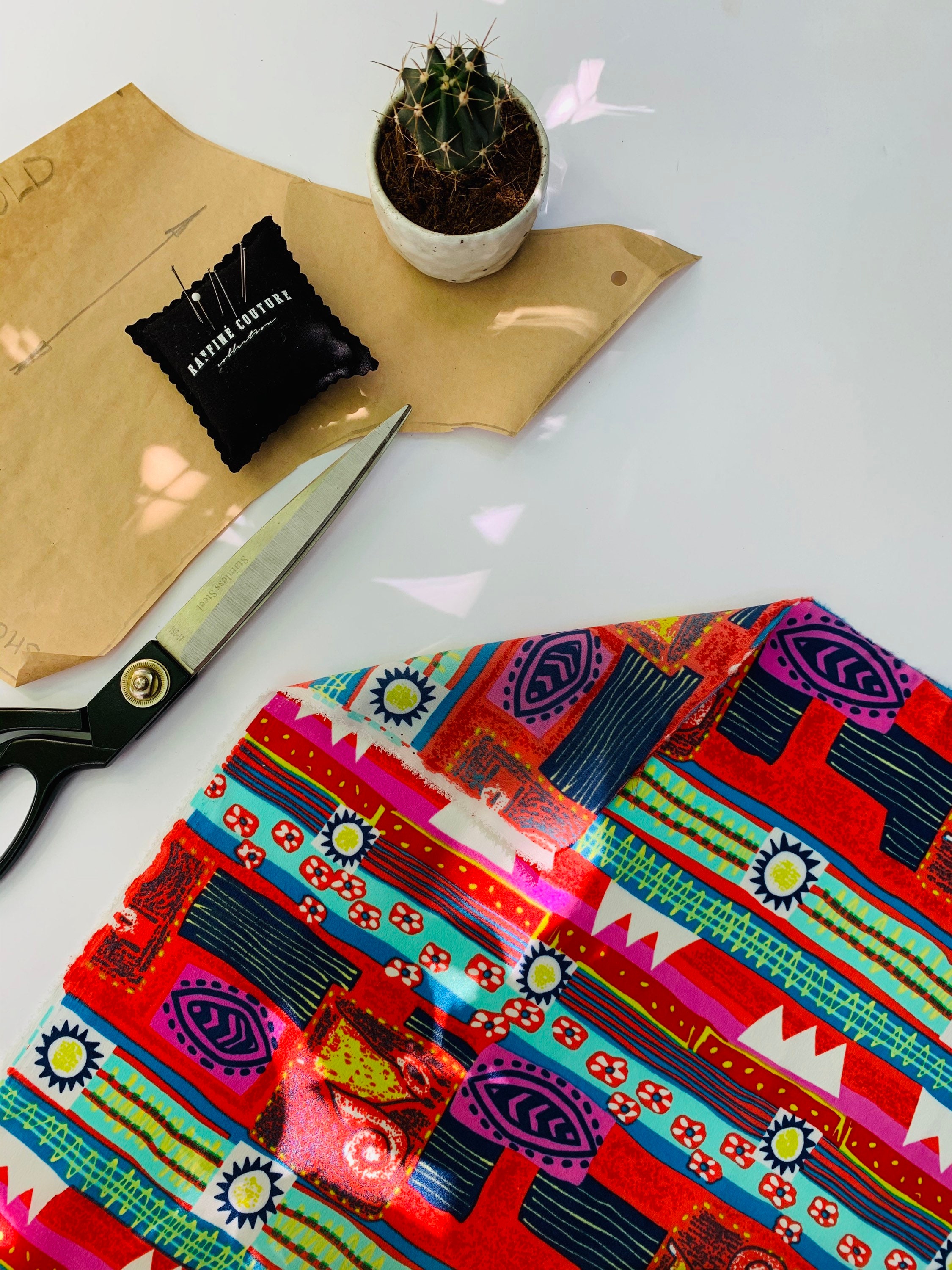 Tribal Lining Fabric Retro 80s Print Fabric Non stretch | Etsy