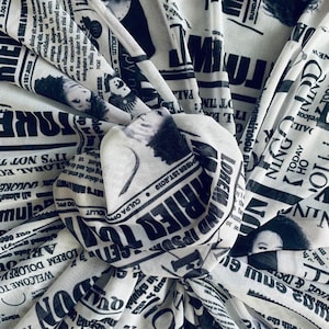 Newspaper Mesh Newspaper Fabric Newspaper Mesh Print - Etsy