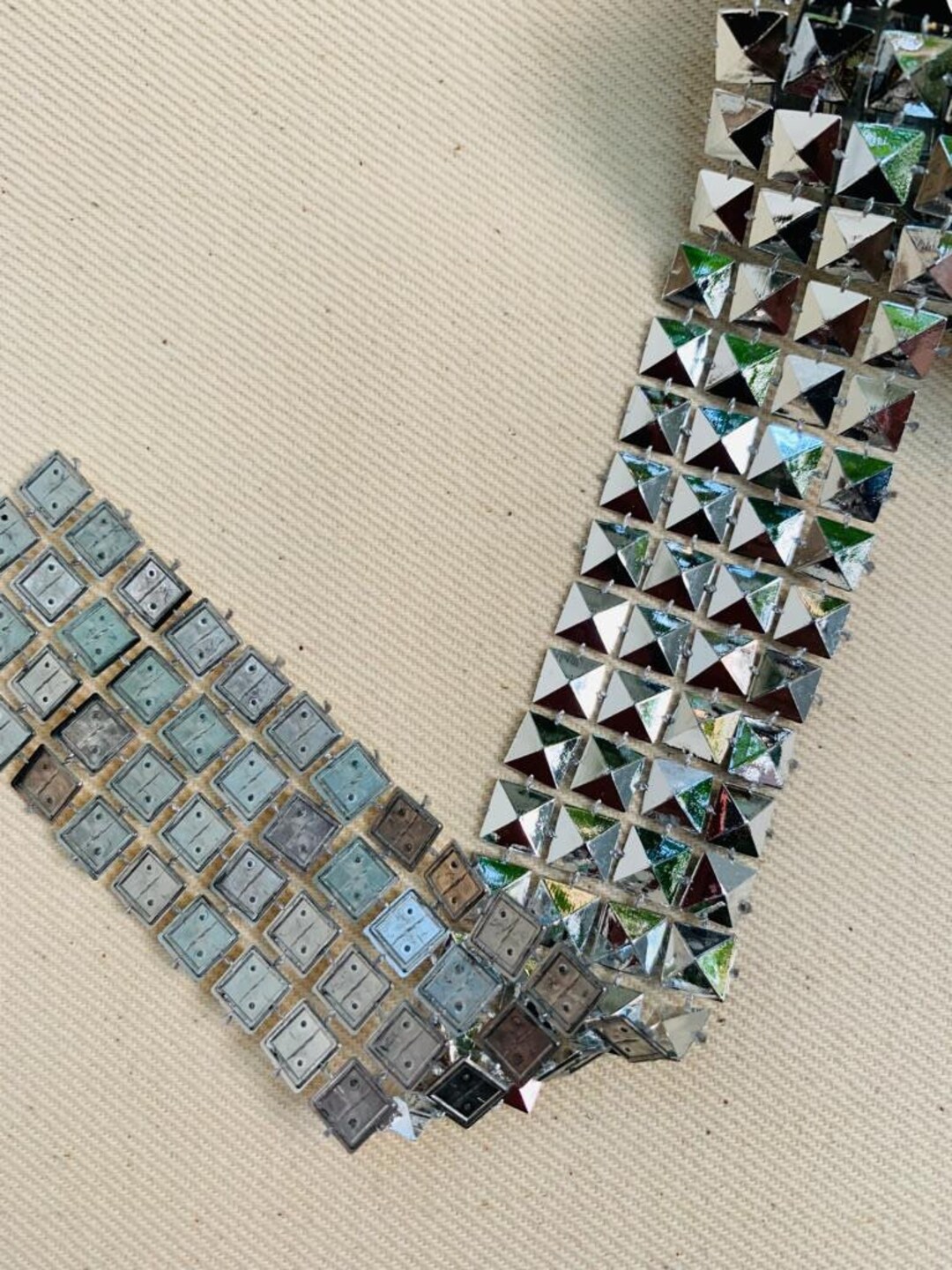 Metallic Trim Plastic Light Weight Trim Silver Pixel Trim Punk Trim - Etsy