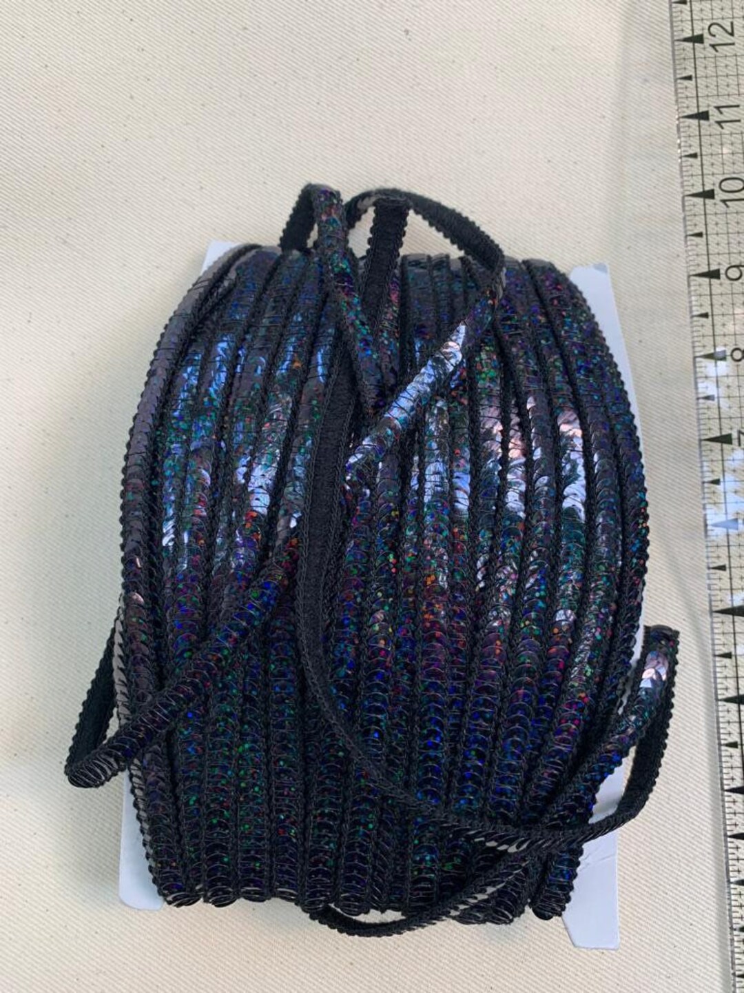 Black Sequin Metallic Trim Light Sequin Trim Black Pixel Trim Sequin ...