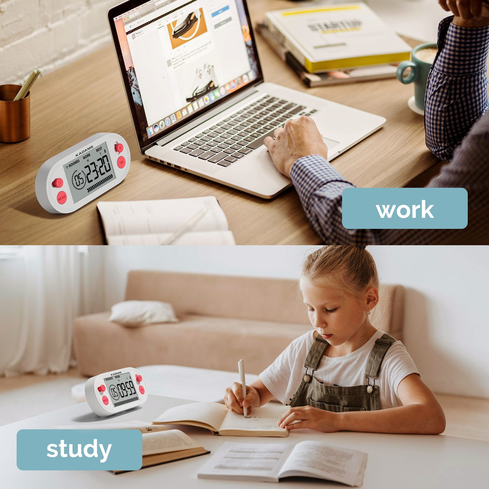 Kadams Pomodoro Productivity Timer Interval Countdown Timer With