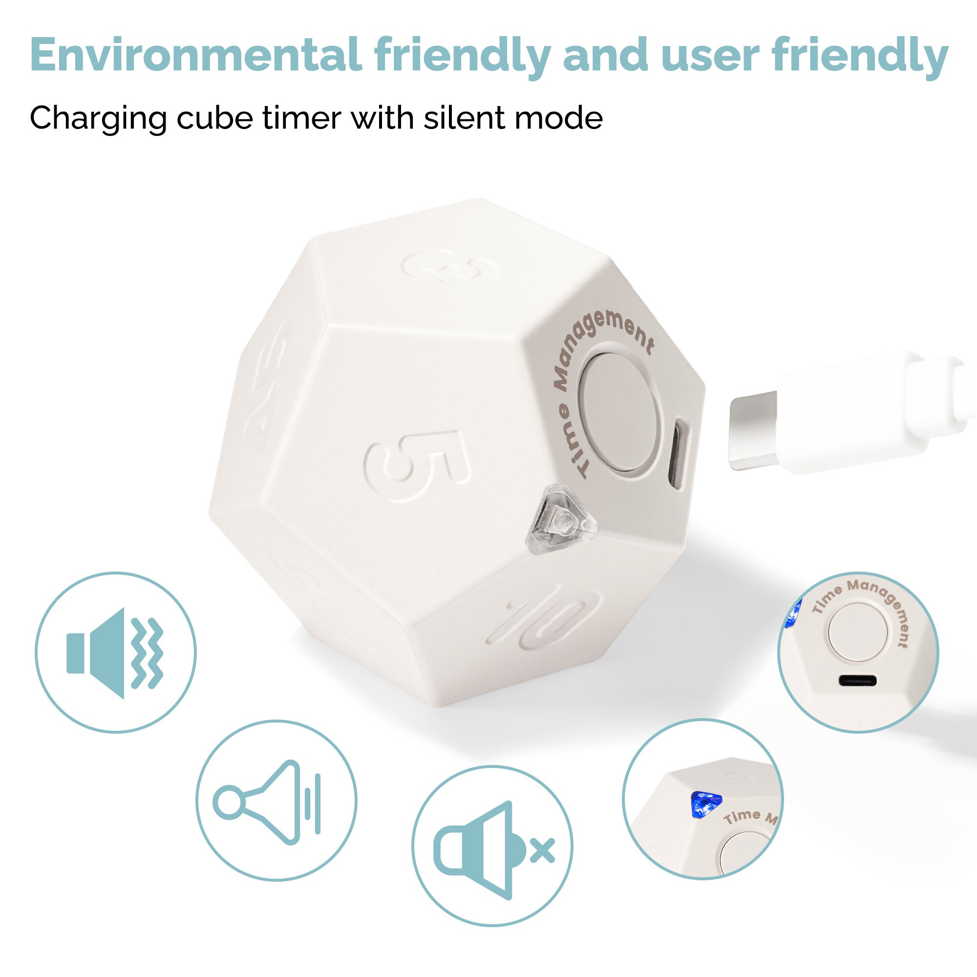 Kadams Pomodoro Timer Rotating Desk Productivity Timer 11 Preset