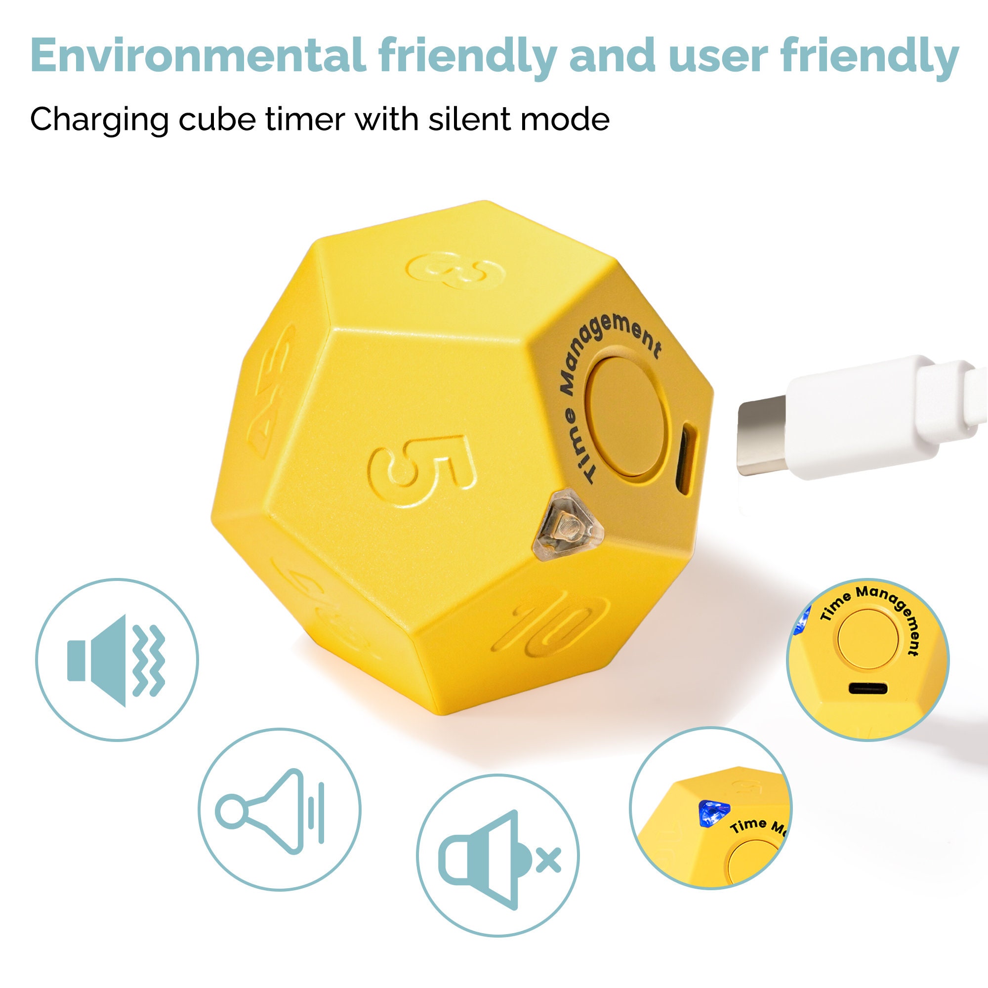 Dodecagon Pomodoro Timer Rechargeable Flip Time Management Tool Etsy