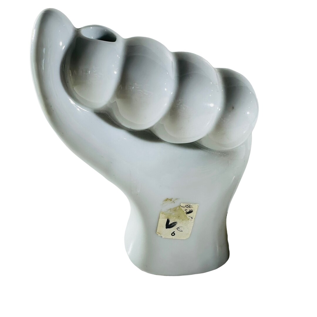 Life-size White Vintage Hand Vase, Fist Vase Mid Century - Etsy