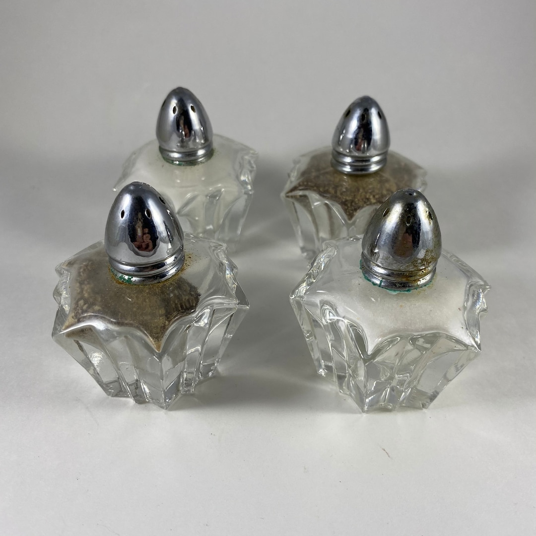 Set of 4 Austrian Salt and Pepper Shakers Starburst Star Design - Etsy