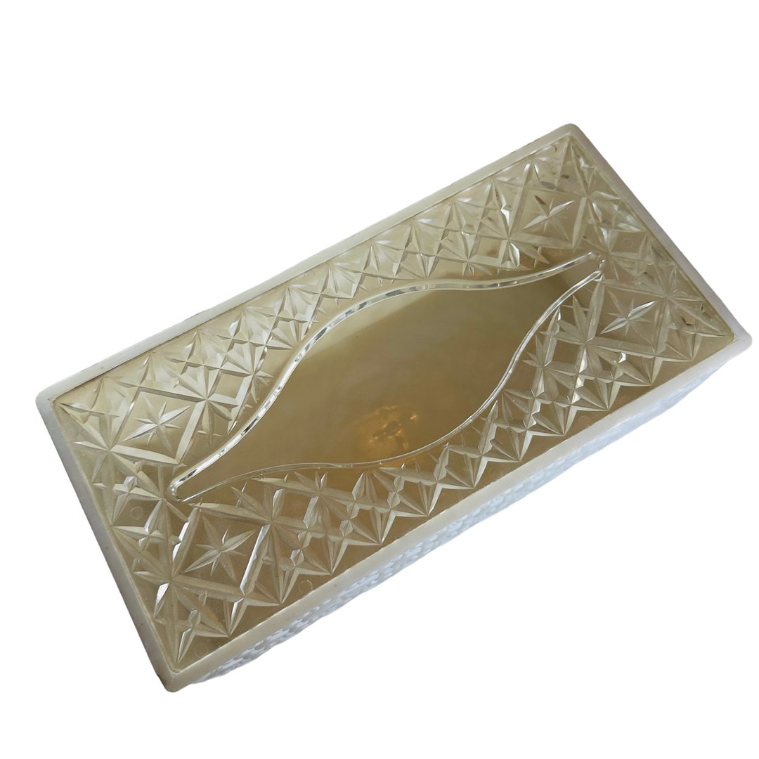 Mid Mod Rubbermaid Atomic Tissue Box White With Clear Lid Lucite - Etsy