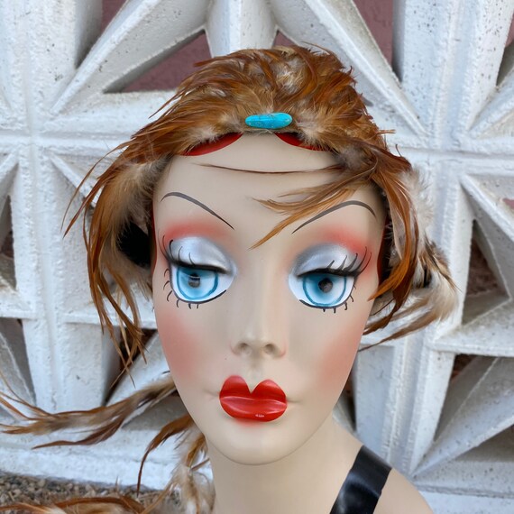 Vintage feather headdress hippie-native American-fest… - Gem