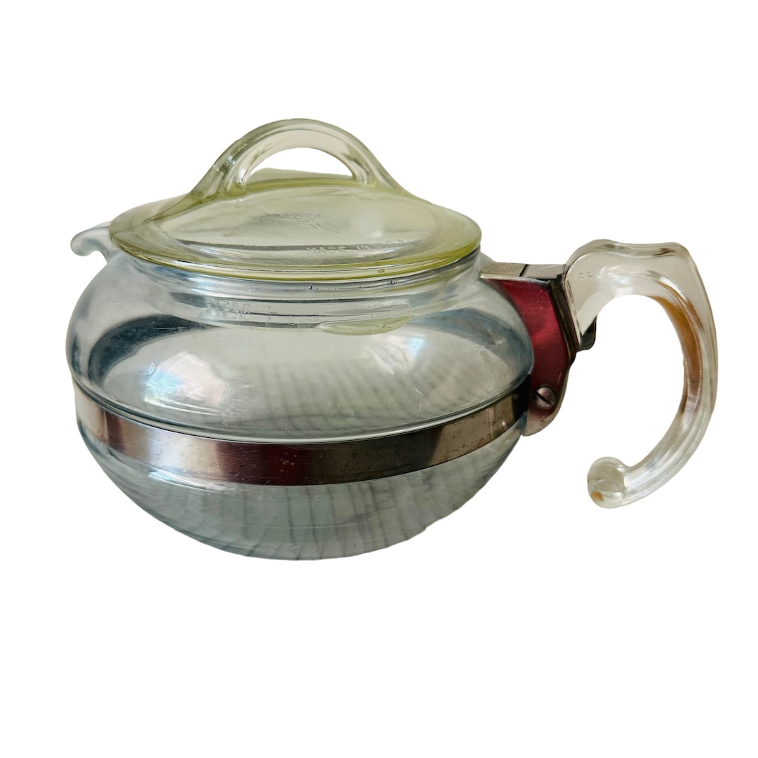 Pyrex Sweetheart Flameware 6 Cup Teapot #8126-B Green Stamp Pyrex Logo ...
