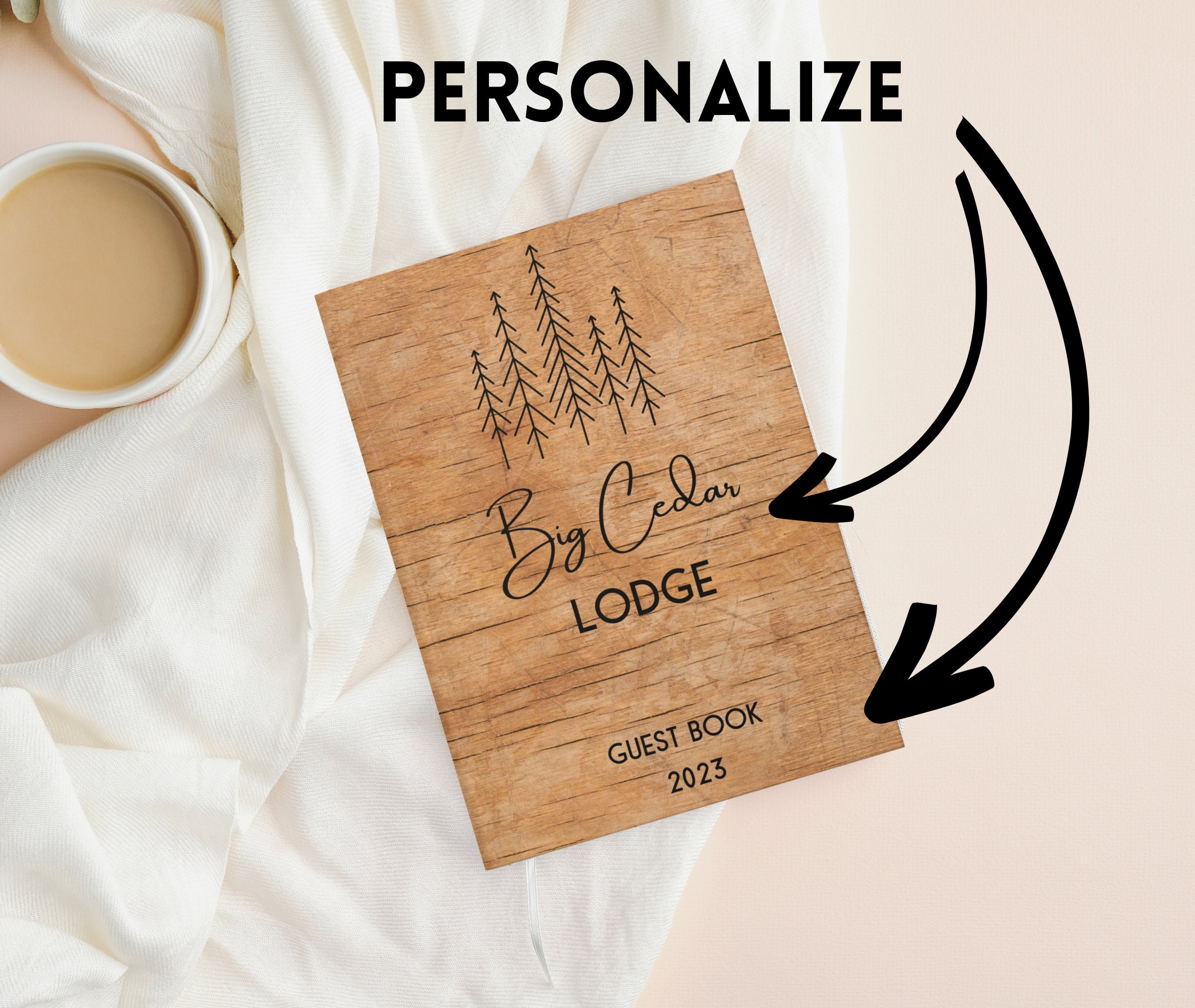 Personalized Cottage Guest Book, Lodge Cabin Vacation Lake Beach House ...