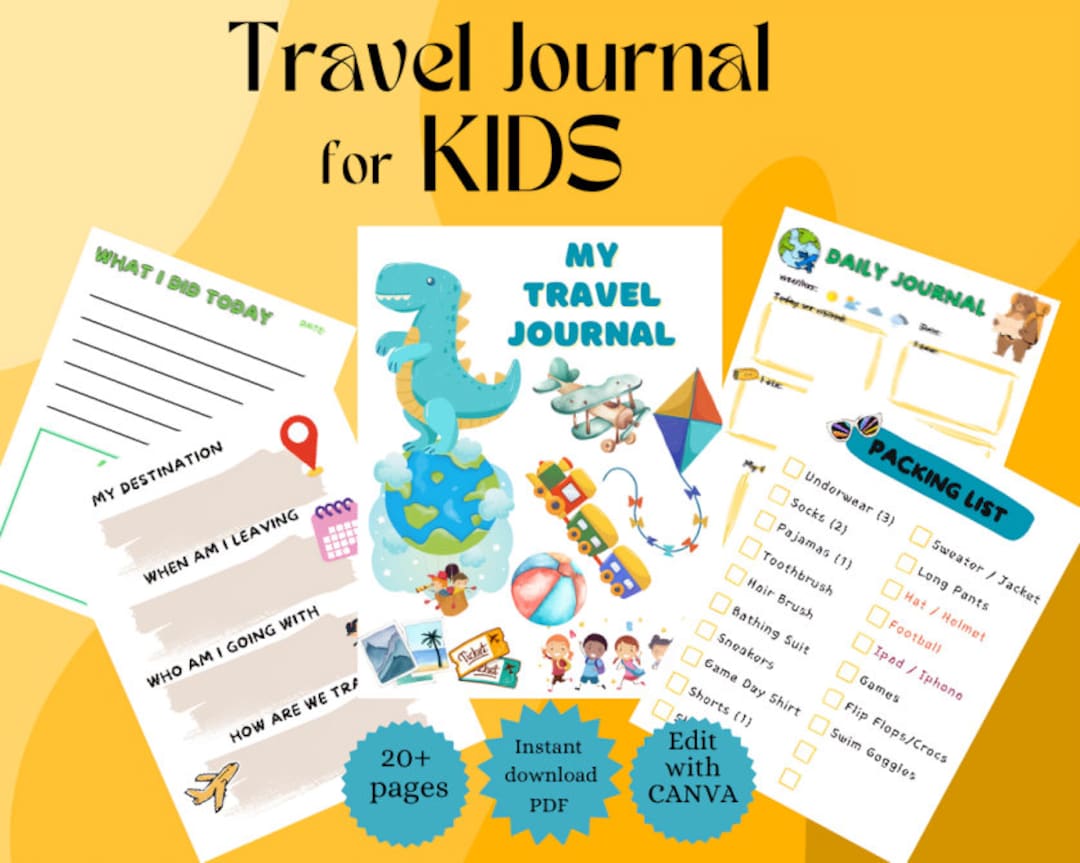Kids Travel Journal, Travel Book, Travel Diary, Printable Vacation ...