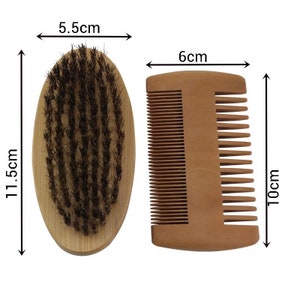 Wooden Beard Comb and Brush Set - Etsy