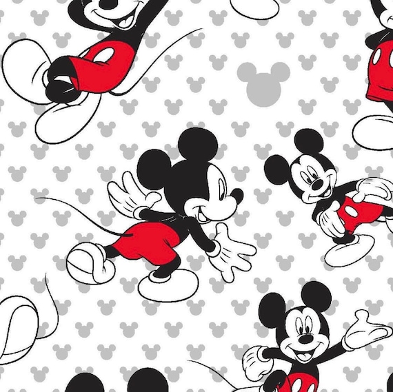 Disney Mickey Mouse Cotton Fabric Totally Mickey Toss | Etsy