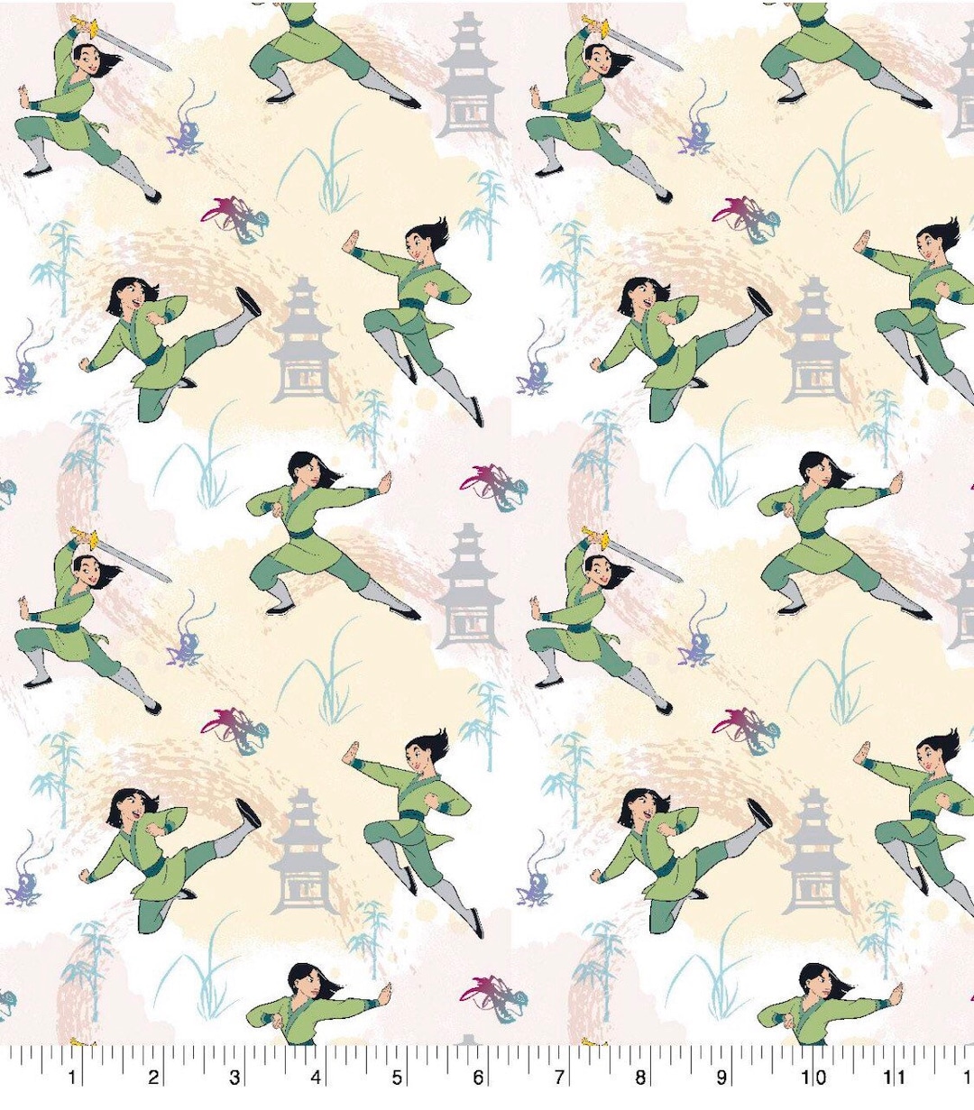 Disney Mulan Action ~ 100% Cotton Fabric ~ by the Yard - Etsy