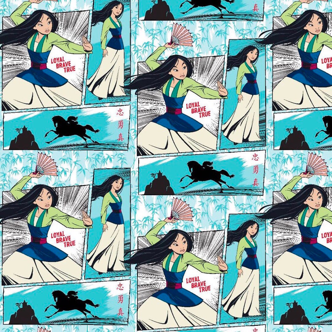 Disney Mulan ~ Cotton Fabric ~ by the Yard - Etsy