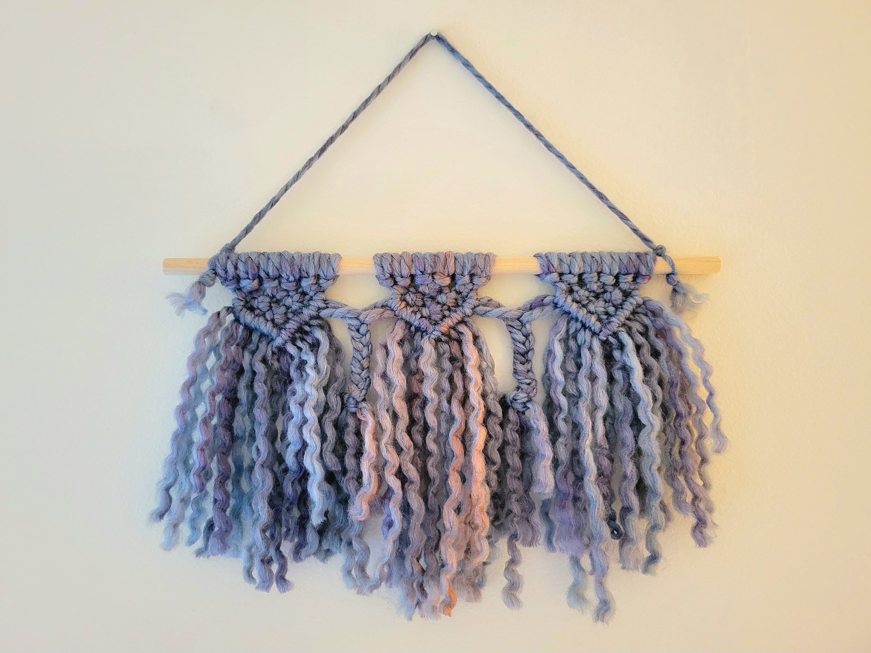 Boho Triangle Trio Macrame Woven Wall Hanging Art Handmade Hand Crafted ...