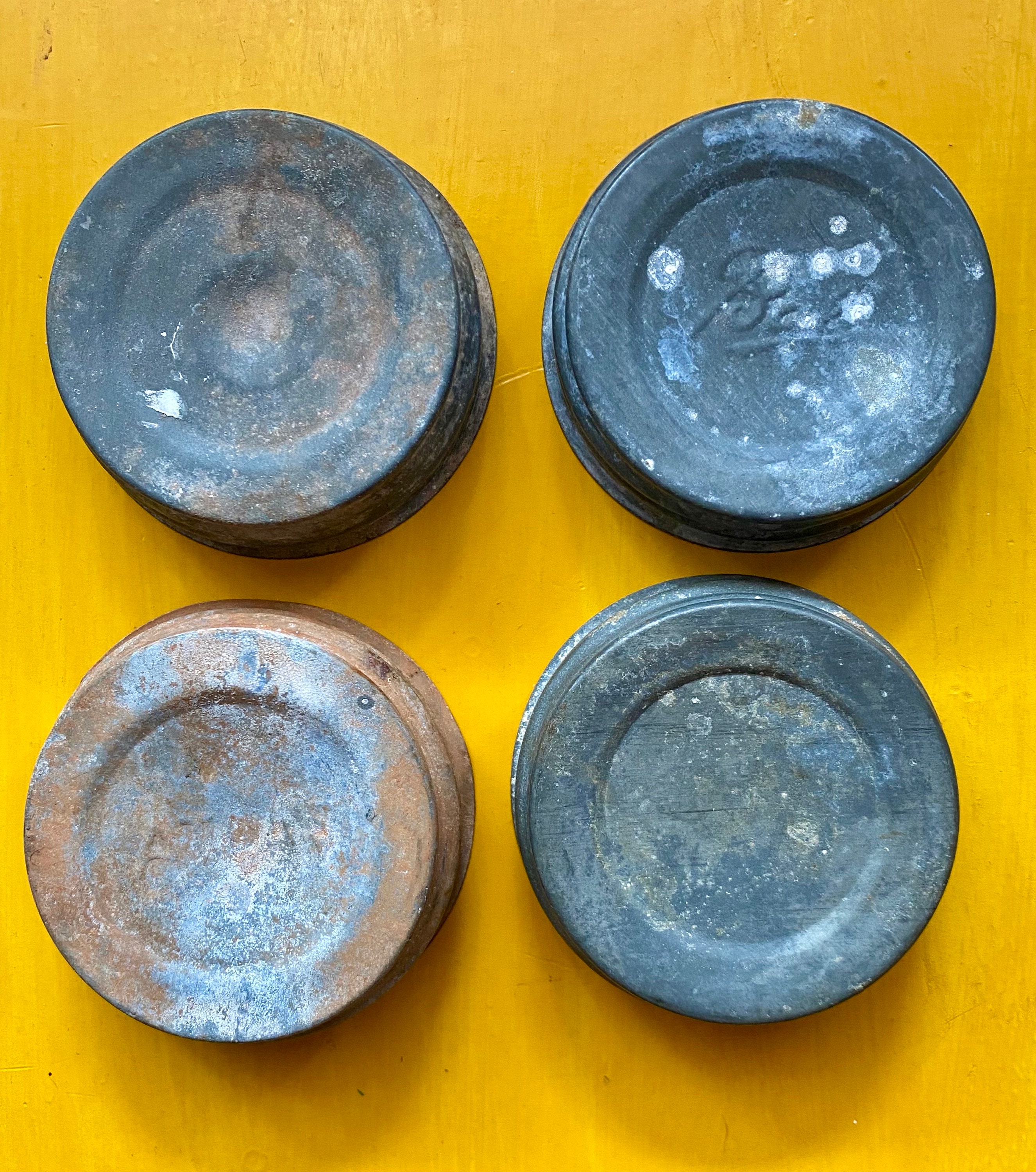 Vintage Zinc Canning Lids With Milk Glass Insert - Etsy