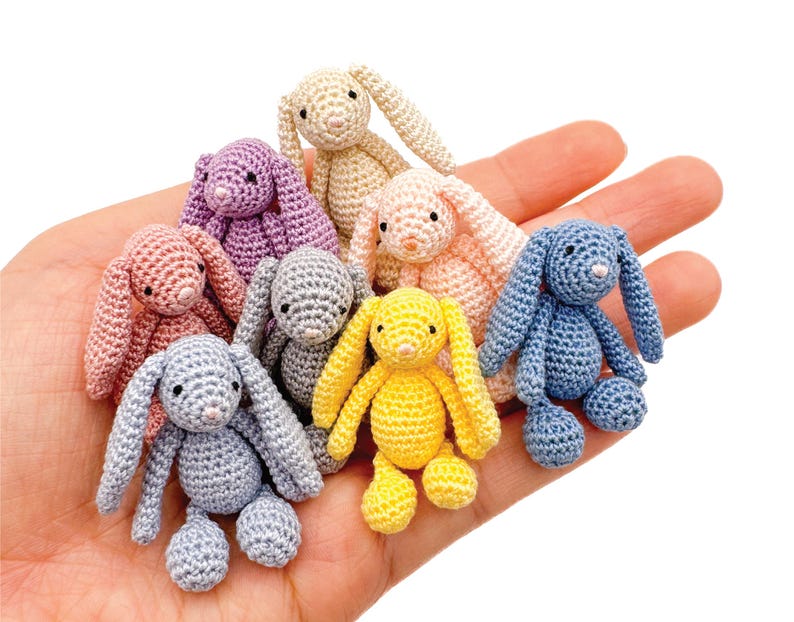 MICRO Crochet Easter BUNNY Keychain - Cute Rabbit Collectible - Perfect ...