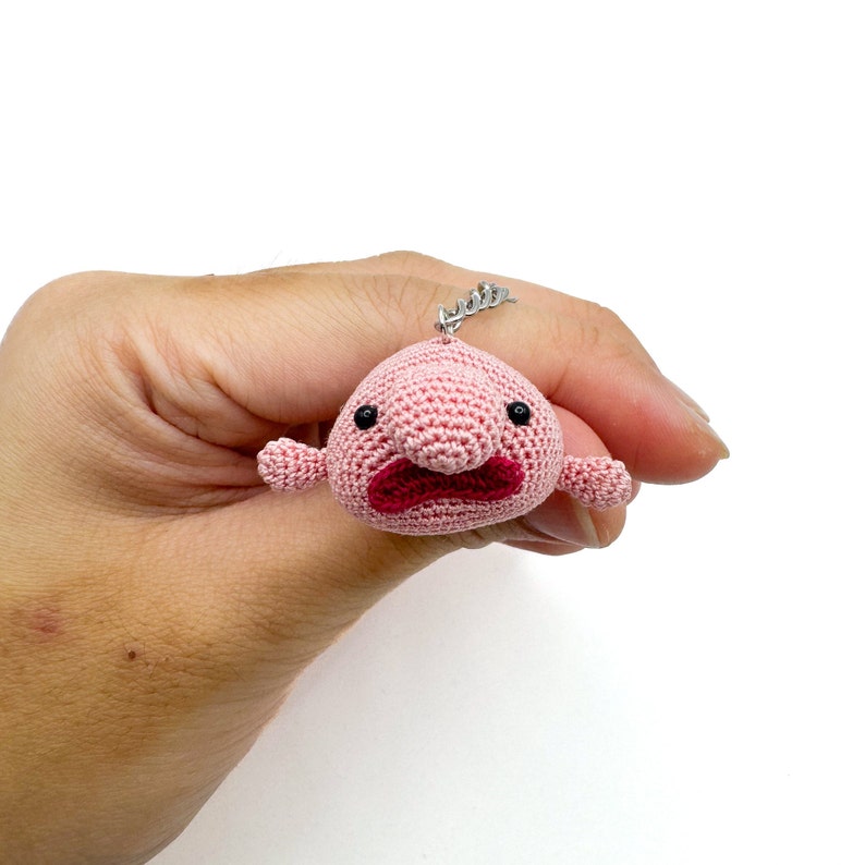 MICRO Crochet BLOBFISH Weird Unique Keychain - Unique Marine Animal ...