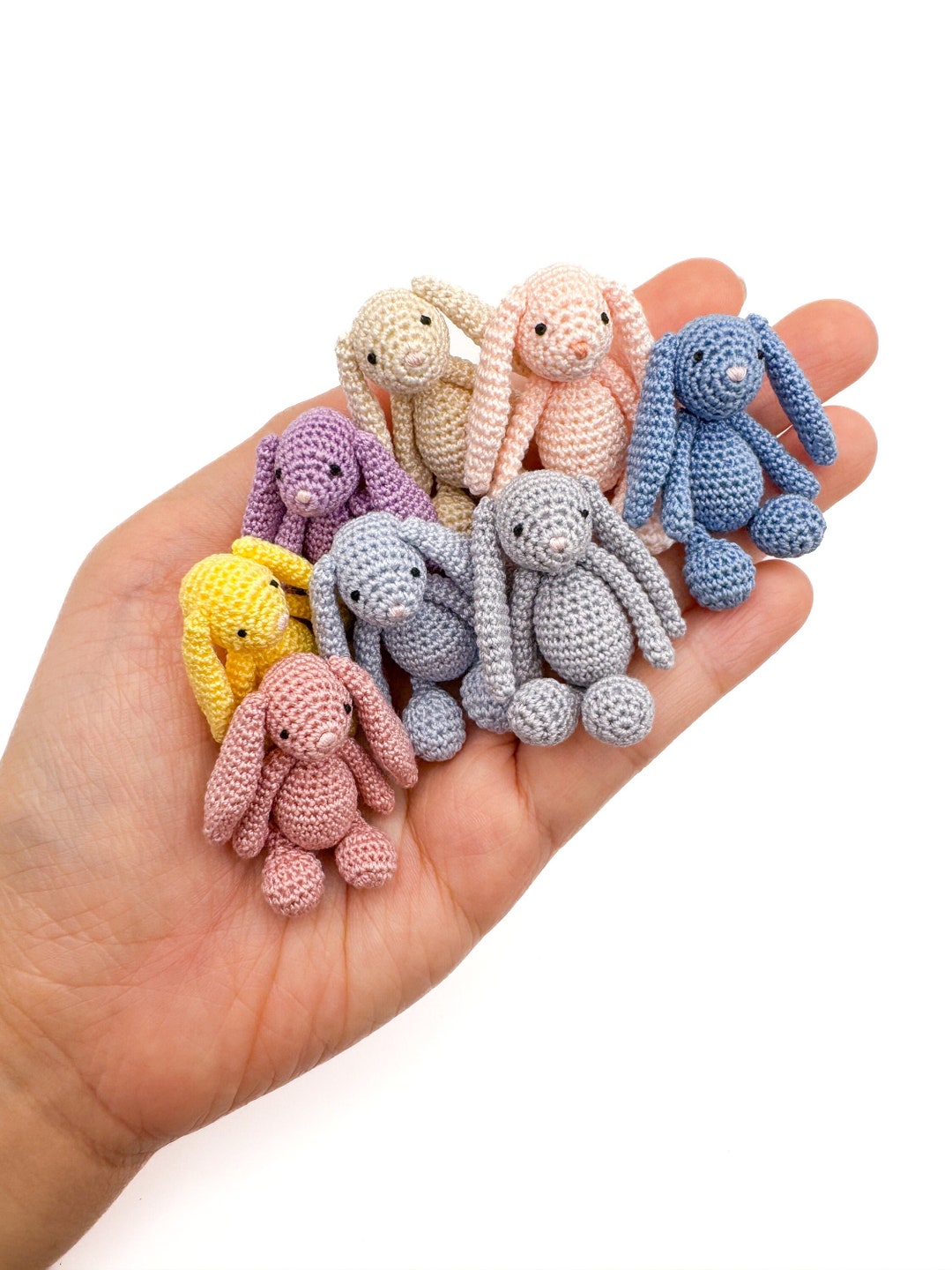 Micro Crochet Minature Classic Rabbit Bunny Amigurumi Charms ...