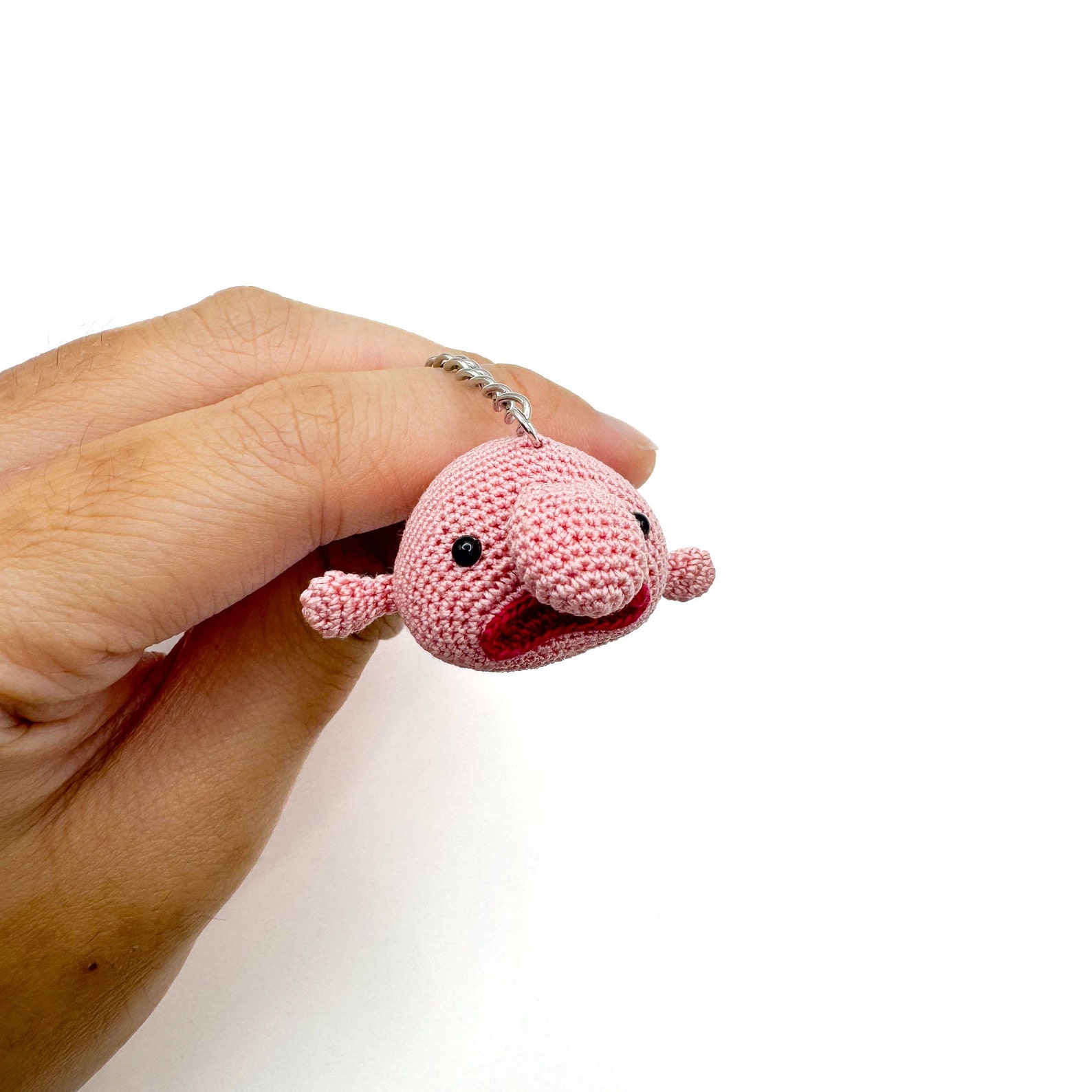MICRO Crochet BLOBFISH Weird Unique Keychain - Unique Marine Animal ...