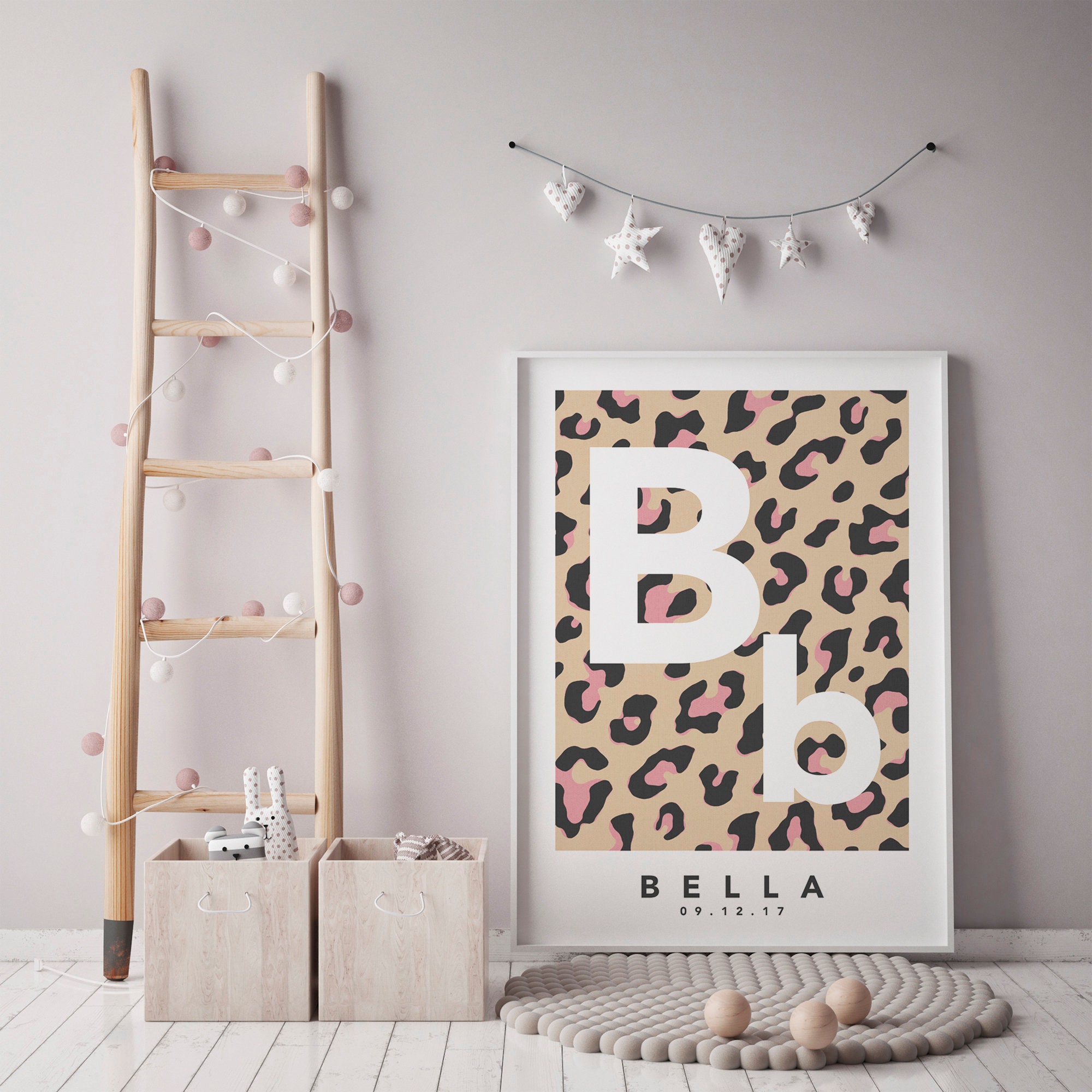 Leopard Print Initial Personalised Leopard Print - Etsy.de