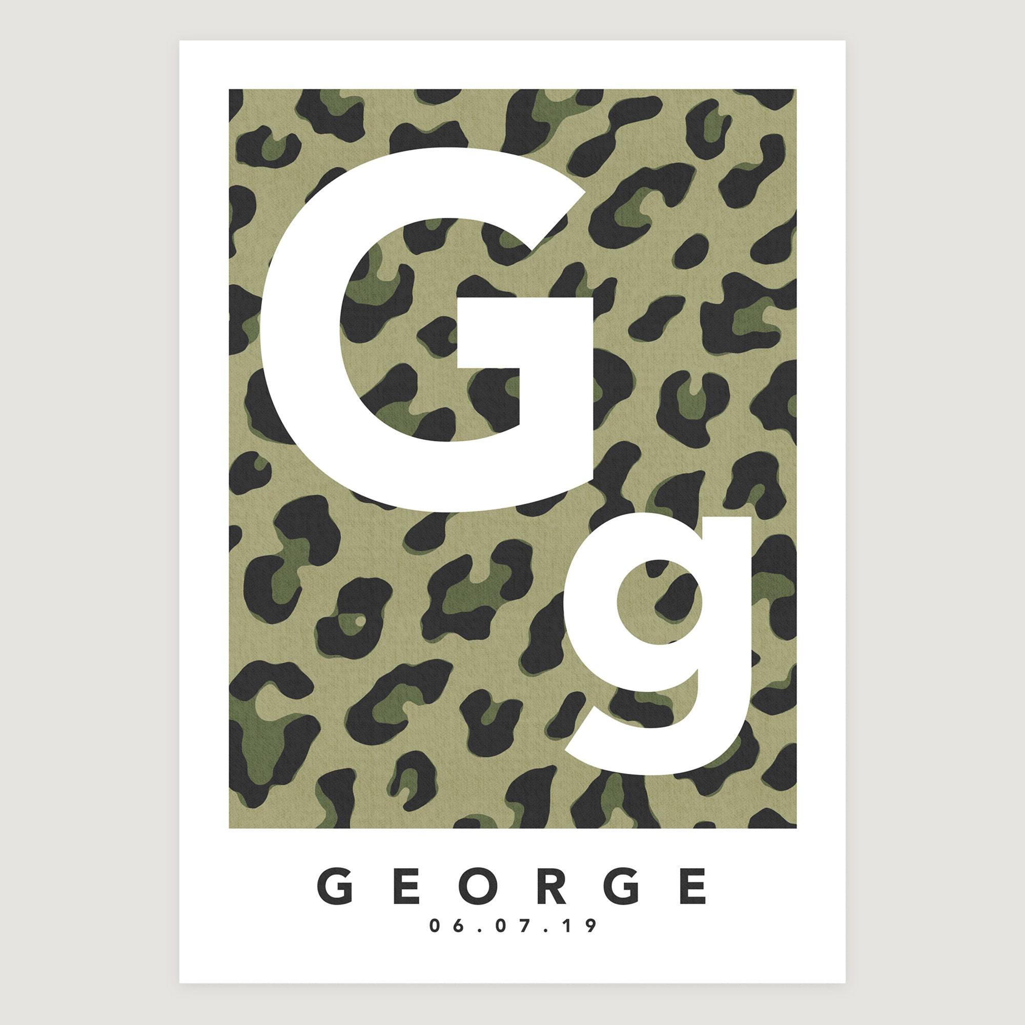 Leopard Print Initial Personalised Leopard Print - Etsy.de