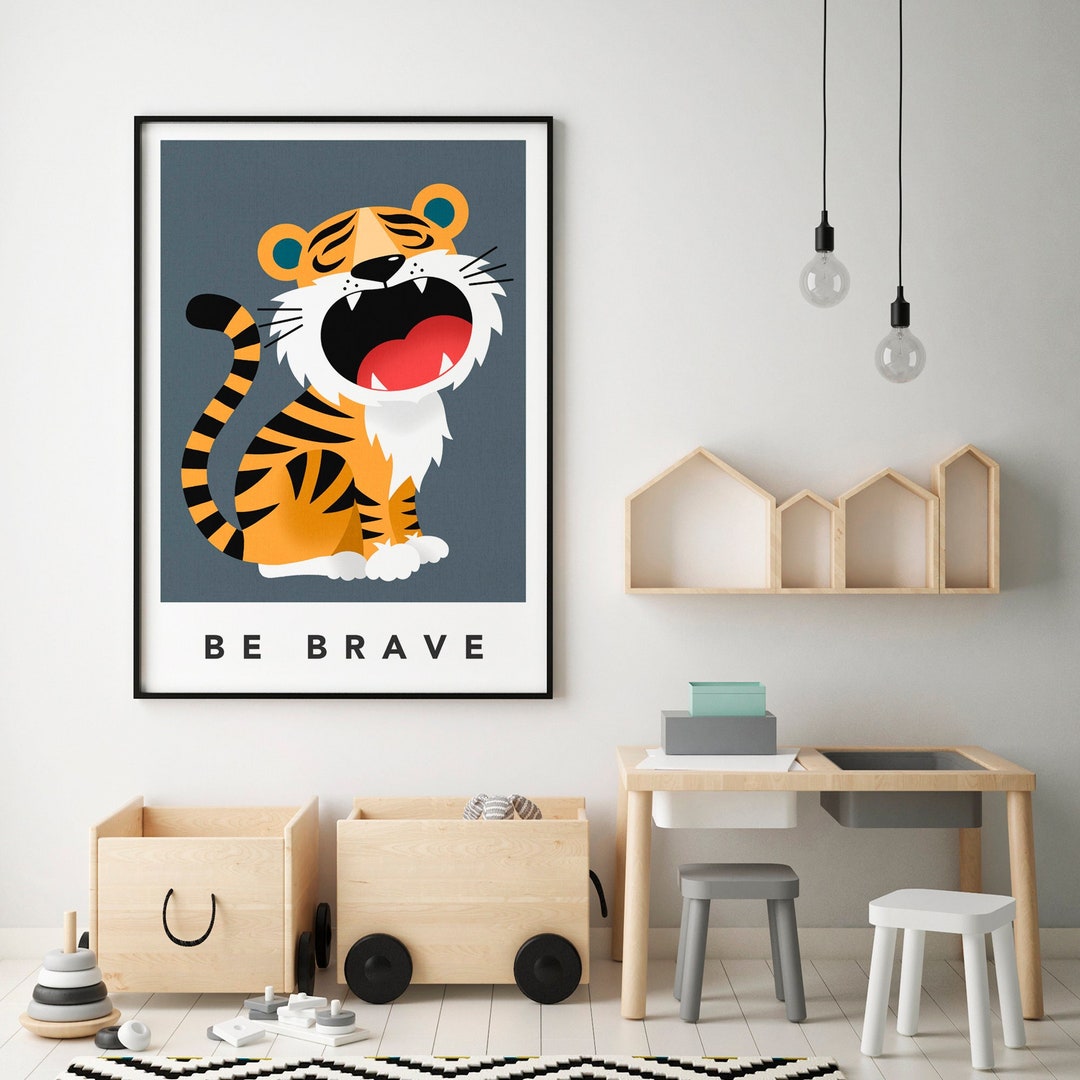 Children's Tiger Print, Personalised Tiger Print, Jungle Nursery ...