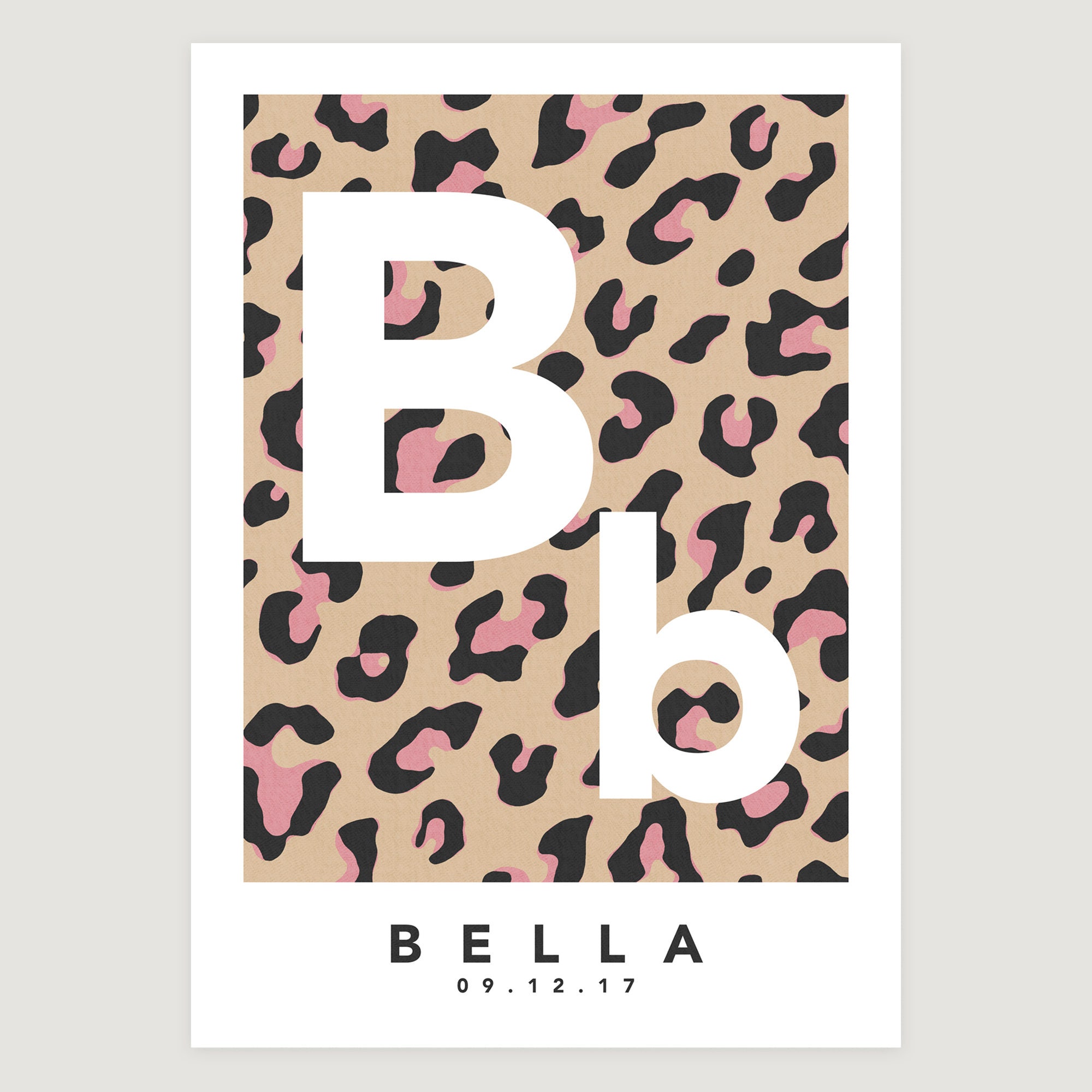 Leopard Print Initial Personalised Leopard Print - Etsy.de