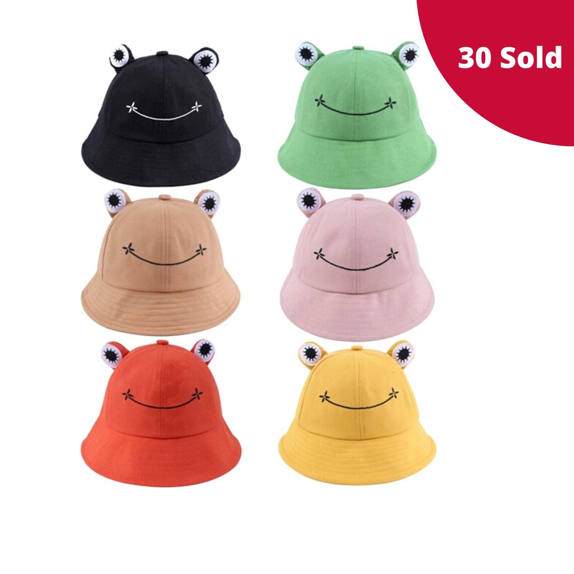 Cute Frog Casual Bucket Hat 6 Colorfrog Bucket Hatcotton - Etsy