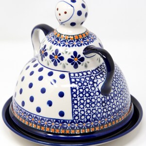Polish Pottery Cheese Lady in Mosaic Flower Design From Zaklady ...