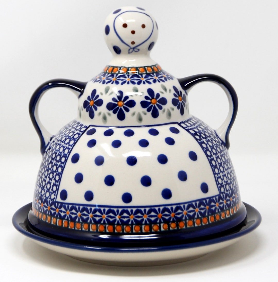 Polish Pottery Cheese Lady in Mosaic Flower Design From Zaklady ...