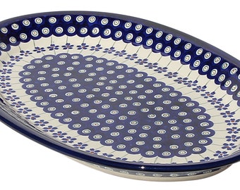 Large Serving Platter Polish Pottery From Zaklady Boleslawiec - Etsy