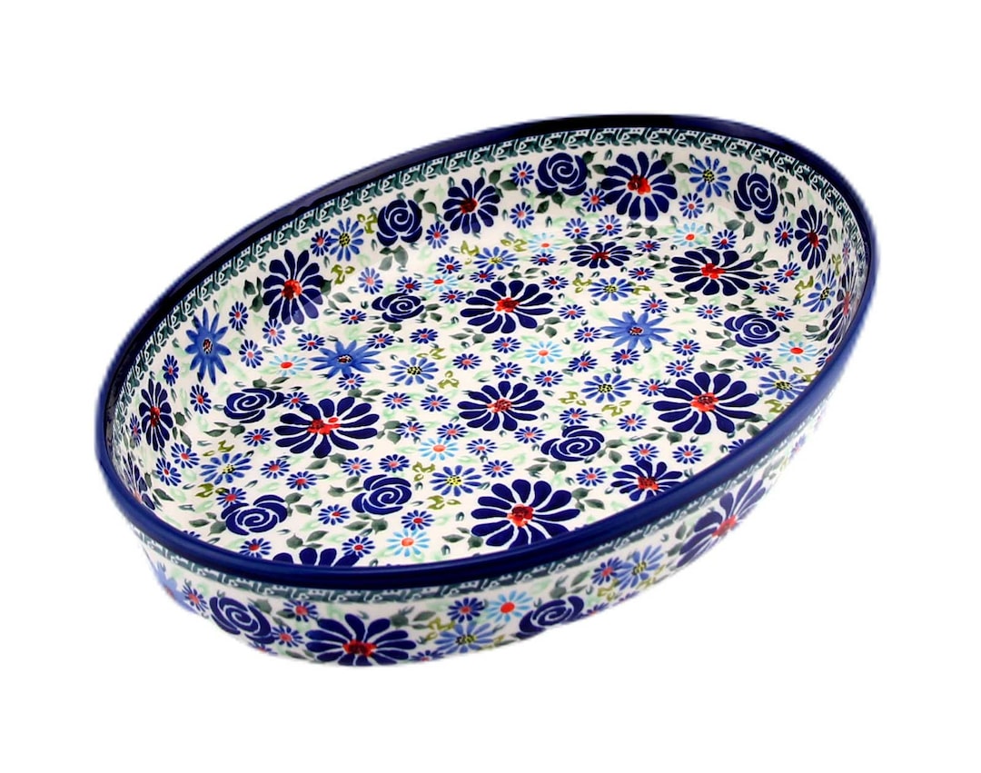 Polish Pottery Oval Baking Dish 12x8.5x2.5 - Etsy