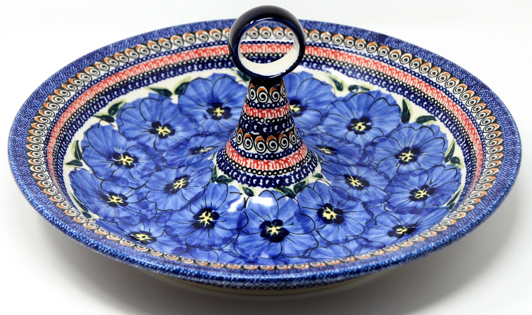 Polish Pottery Bowl in Unikat Regal Bouquet Pattern Painted by Maria ...