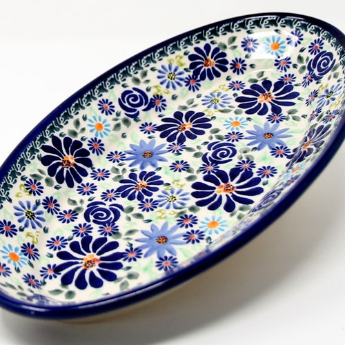 Large Serving Platter Polish Pottery From Zaklady Boleslawiec - Etsy