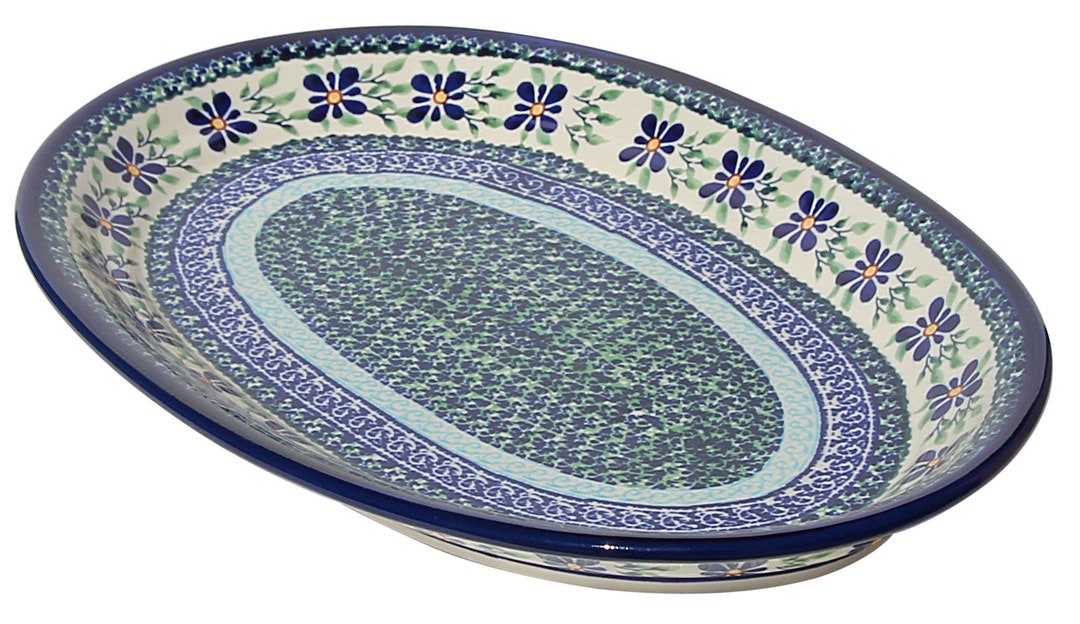 Polish Pottery Large Oval Platter, 14 X 9 Zaklady Boleslawiec Ceramic Serving Dish - Etsy