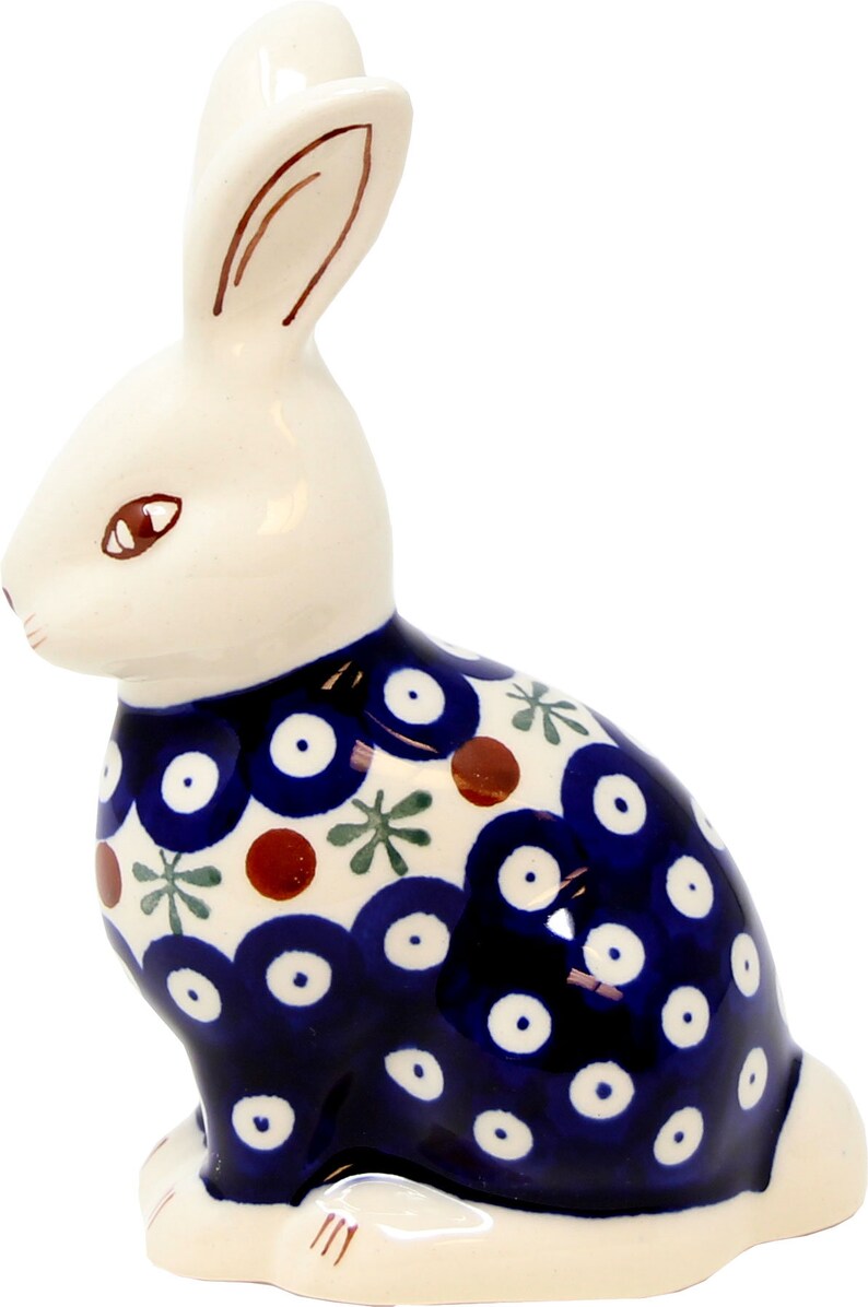 Bunny Rabbit Polish Pottery from Zaklady in Nature Pattern | Etsy
