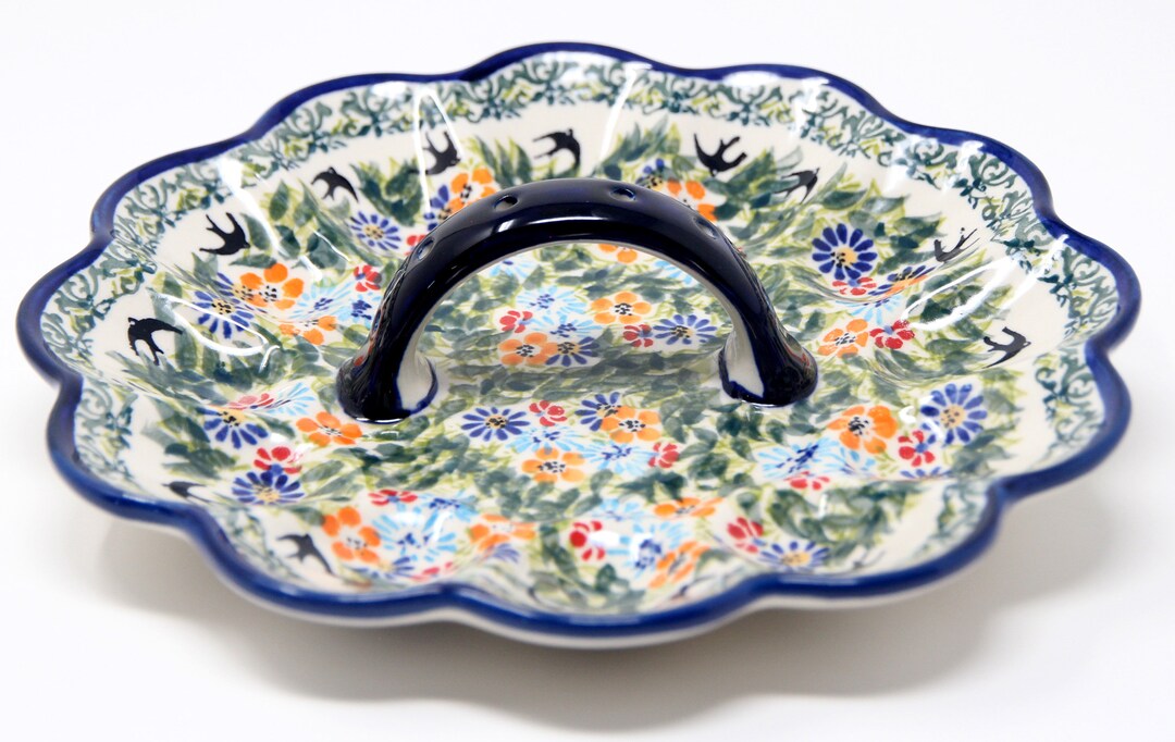 Deviled Egg Plate Polish Pottery in DU182 Pattern - Etsy
