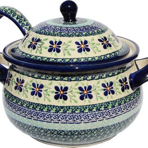 Polish Pottery Soup Tureen With Ladle From Zaklady Boleslawiec - Etsy