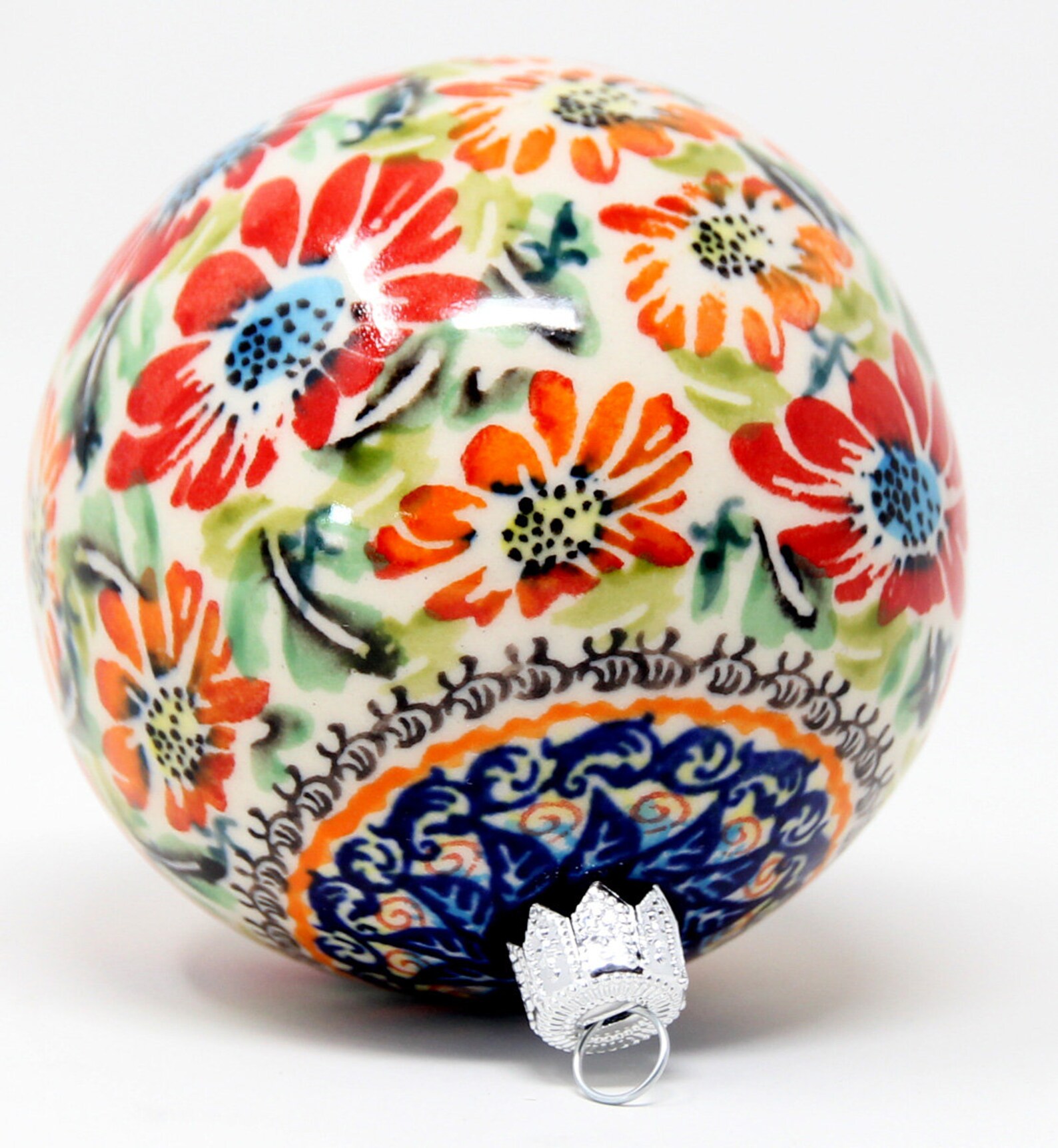 Polish Pottery Christmas Ornament in Unikat Floral Garden - Etsy