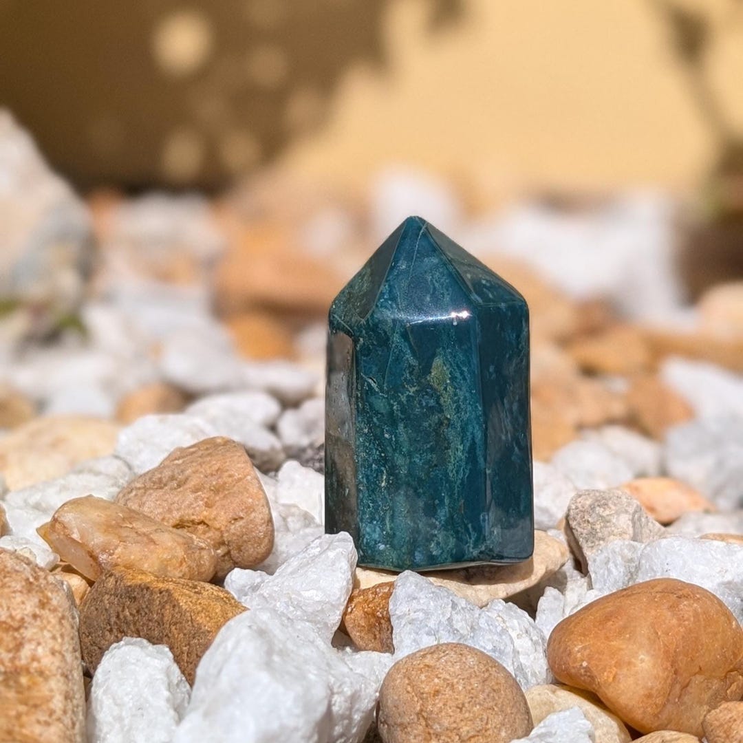 Guatemalan Blue Jadeite Tower | 91g Polished Jade Point | Heart and ...