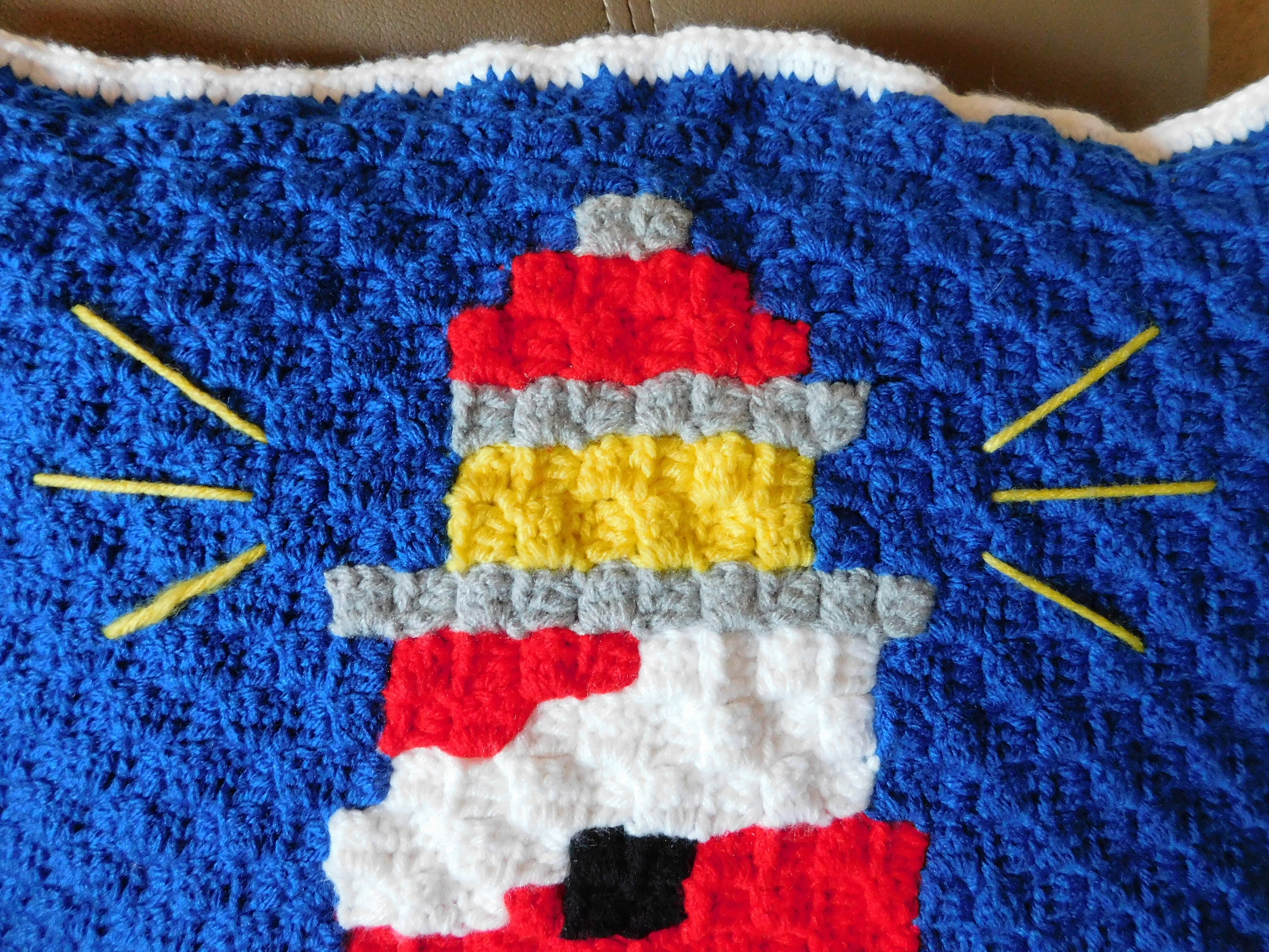 Crochet Lighthouse Pillow Decorative Pillow Birthday Gift | Etsy