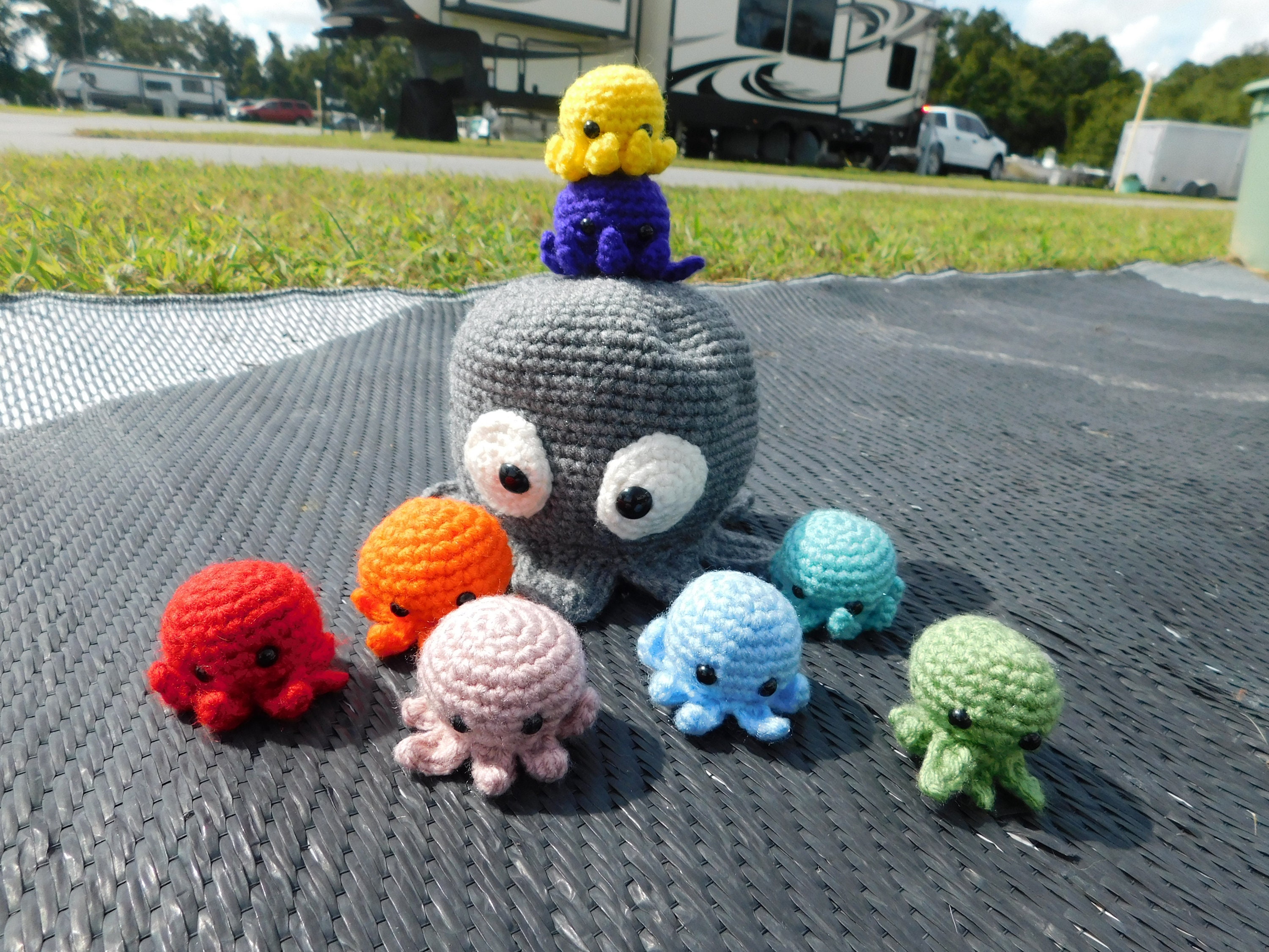 Crochet Octopus Mama With Babies: Amigurumi Stacking Toy - Etsy