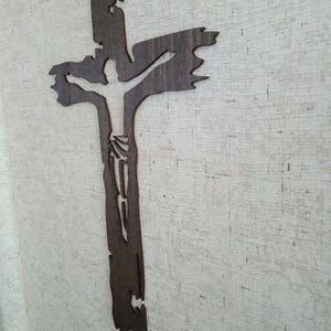Jesus on the Cross, Stained Wood, Jesus, Jagged Cross, Rough Cross ...