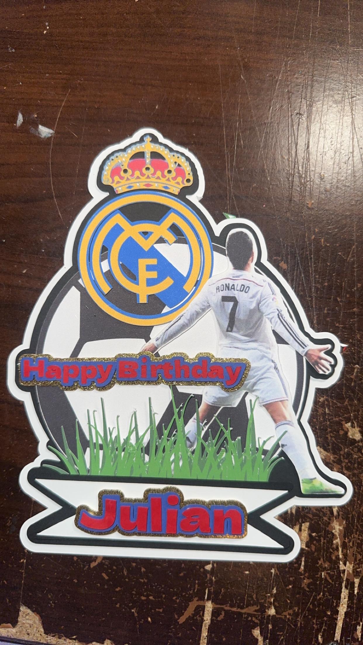 Ronaldo Real Madrid Soccer Cake Topper - Etsy