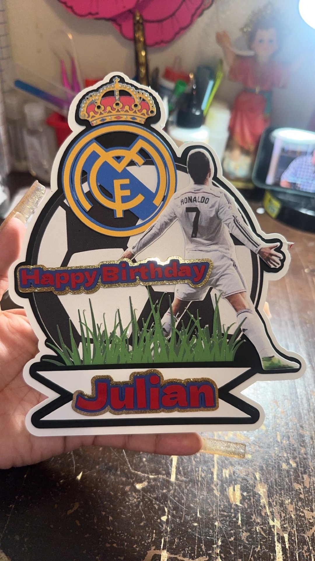 Ronaldo Real Madrid Soccer Cake Topper - Etsy