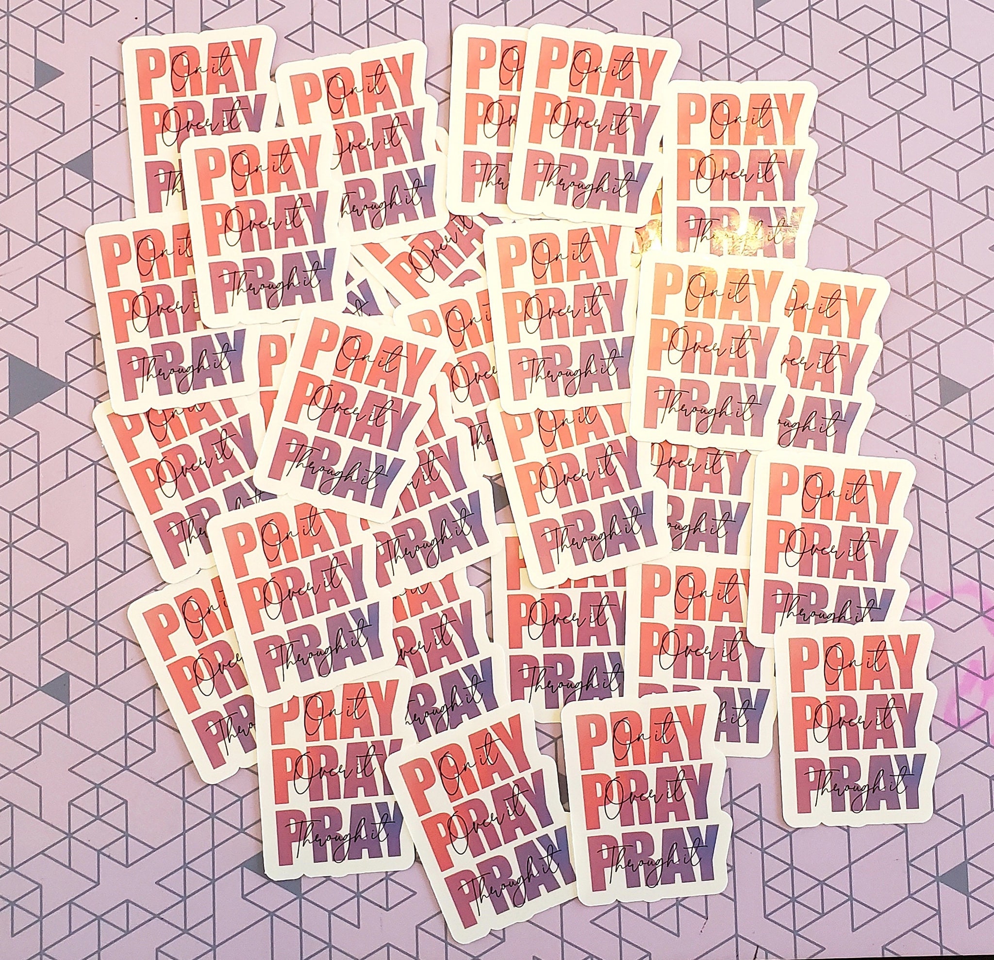 Pray Pray Pray Sticker, Die Cut Decal, Waterbottle/laptop, Stacked Pray ...