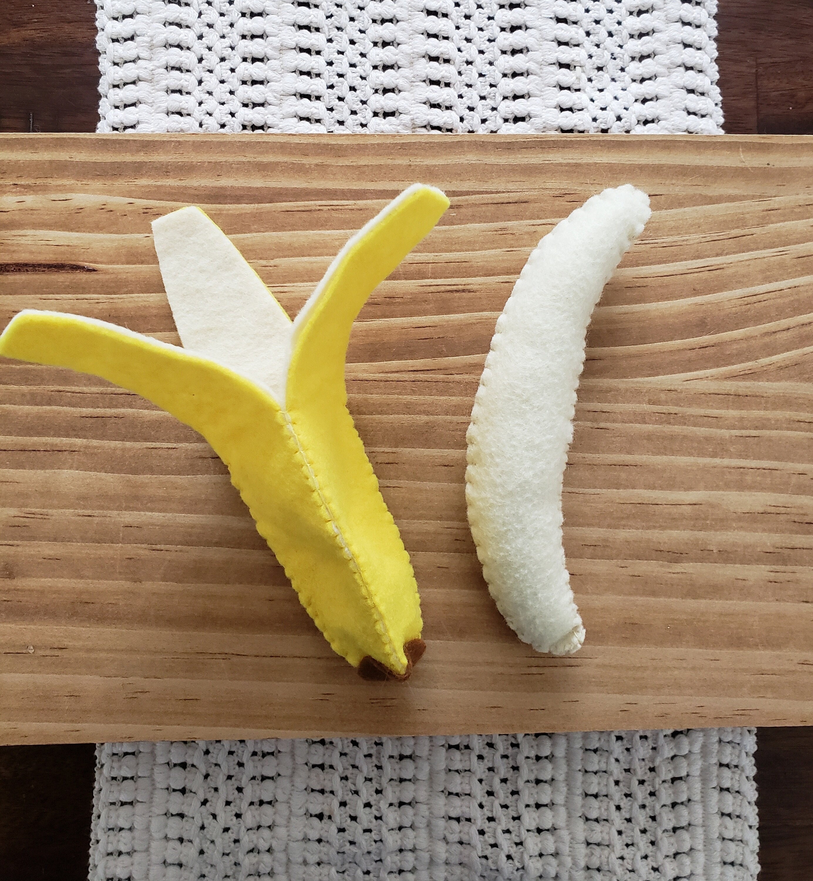 Felt Banana Two Pieces Play Food Kitchen Toddler Imaginary Play Fun ...