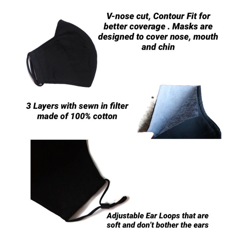 Mens Face Mask High Quality 3 Layers Large Adjustable - Etsy