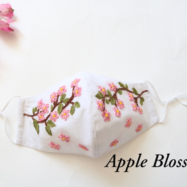 Rose Embroidery Face Mask - Etsy